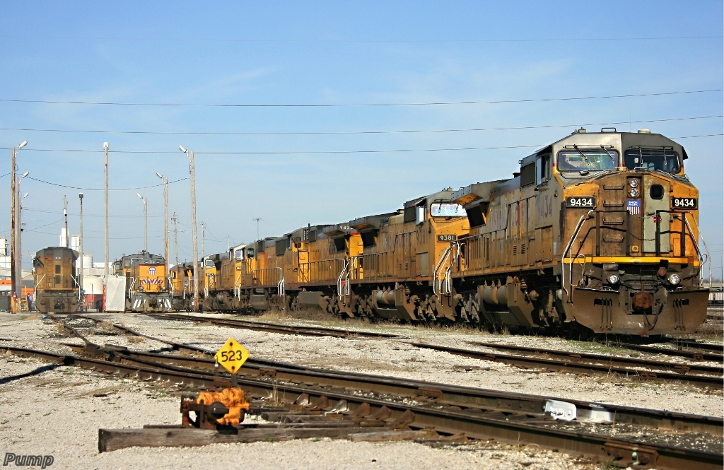 Locomotives in UP Armourdale Yard